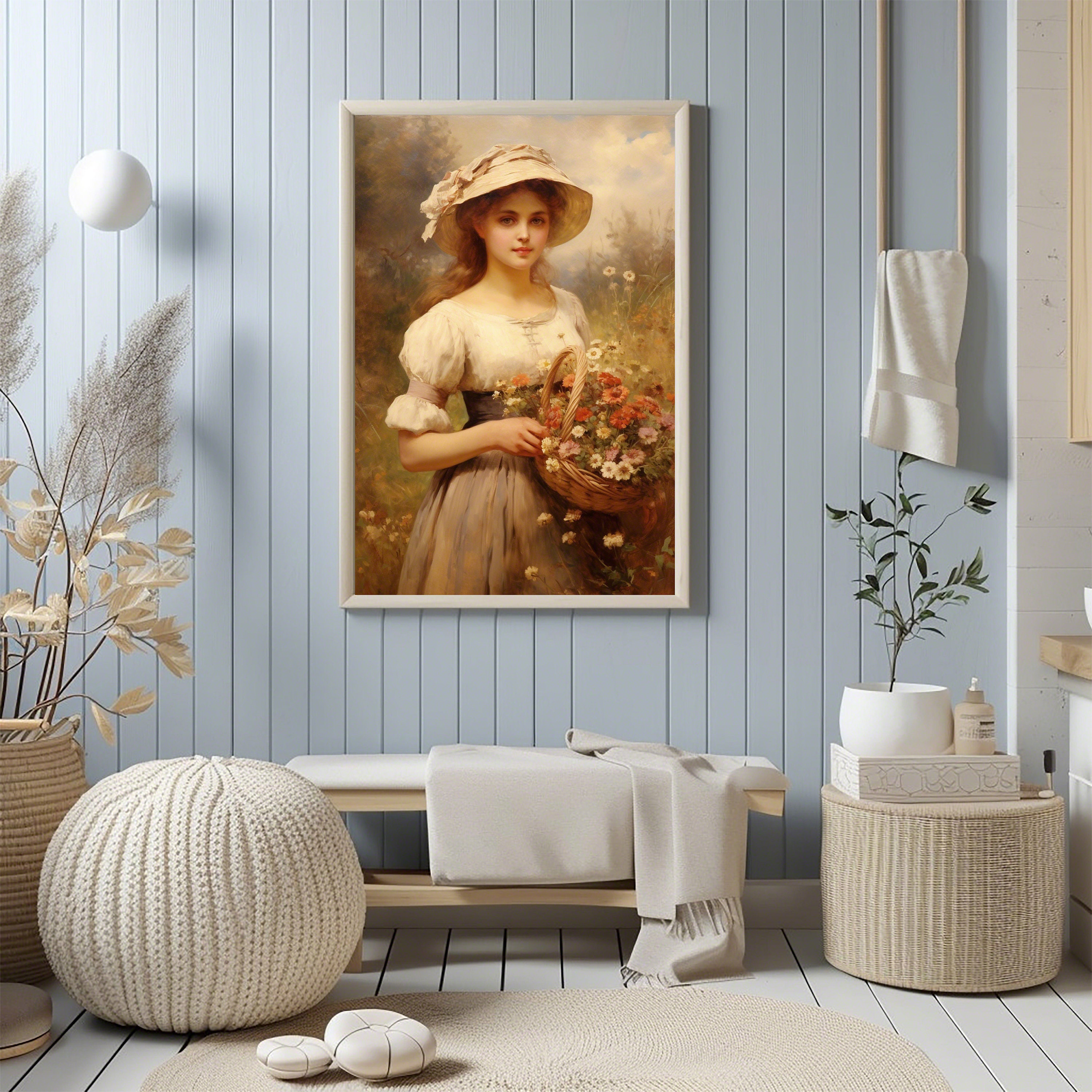 Victorian Lady With Flowers PRINTABLE Art | Classic Portrait Painting ...