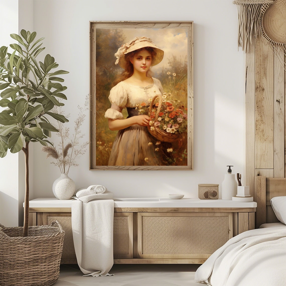 Victorian Lady With Flowers PRINTABLE Art Classic Portrait Painting ...