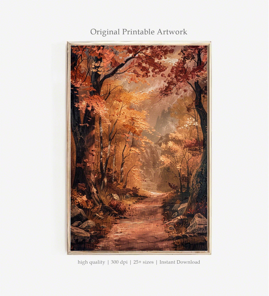 Autumnal Trail Art | Printable Forest Path | Fall Scenery Digital ...