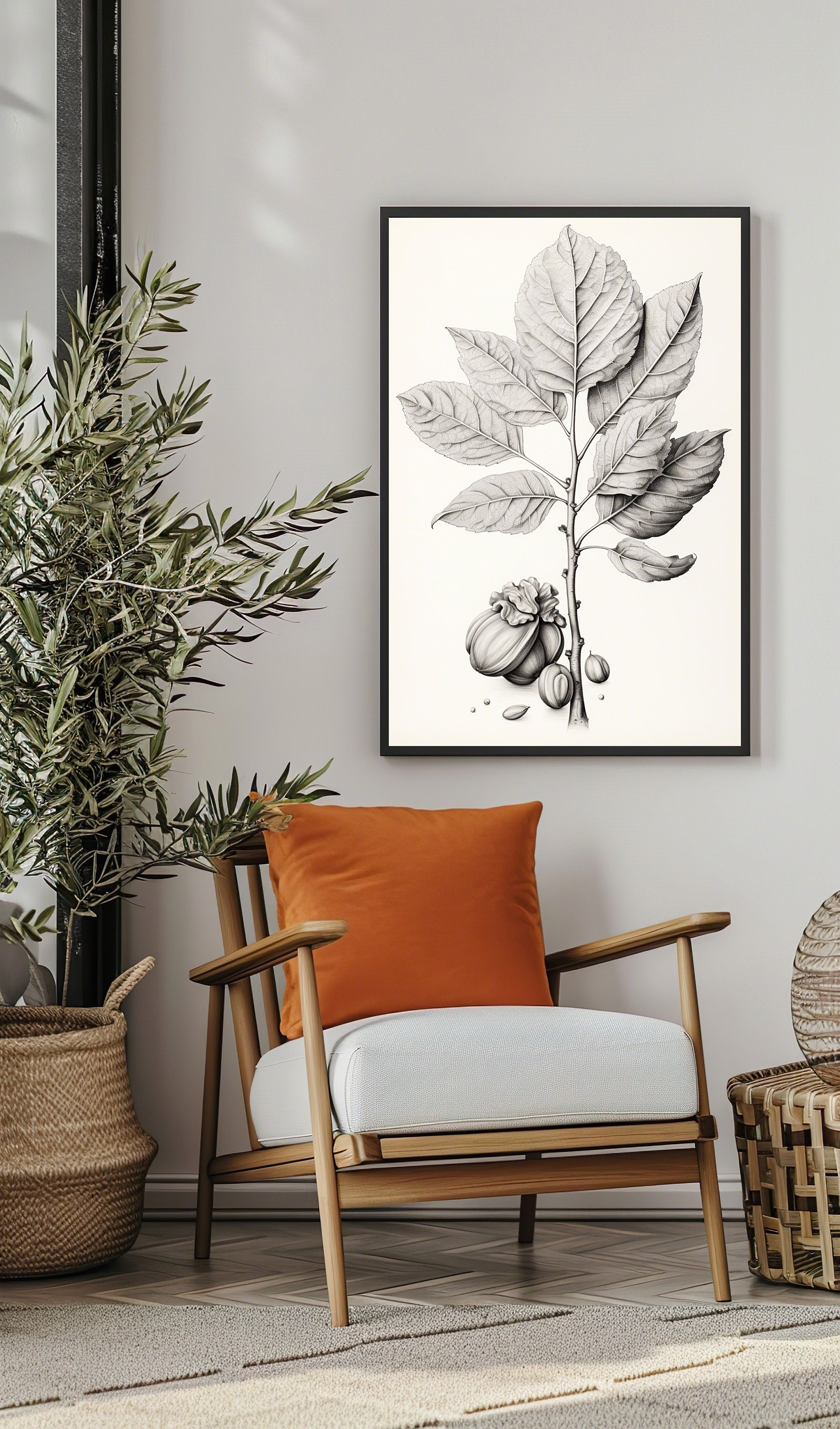 Botanical Illustration PRINTABLE Art | Detailed Plant Drawing ...