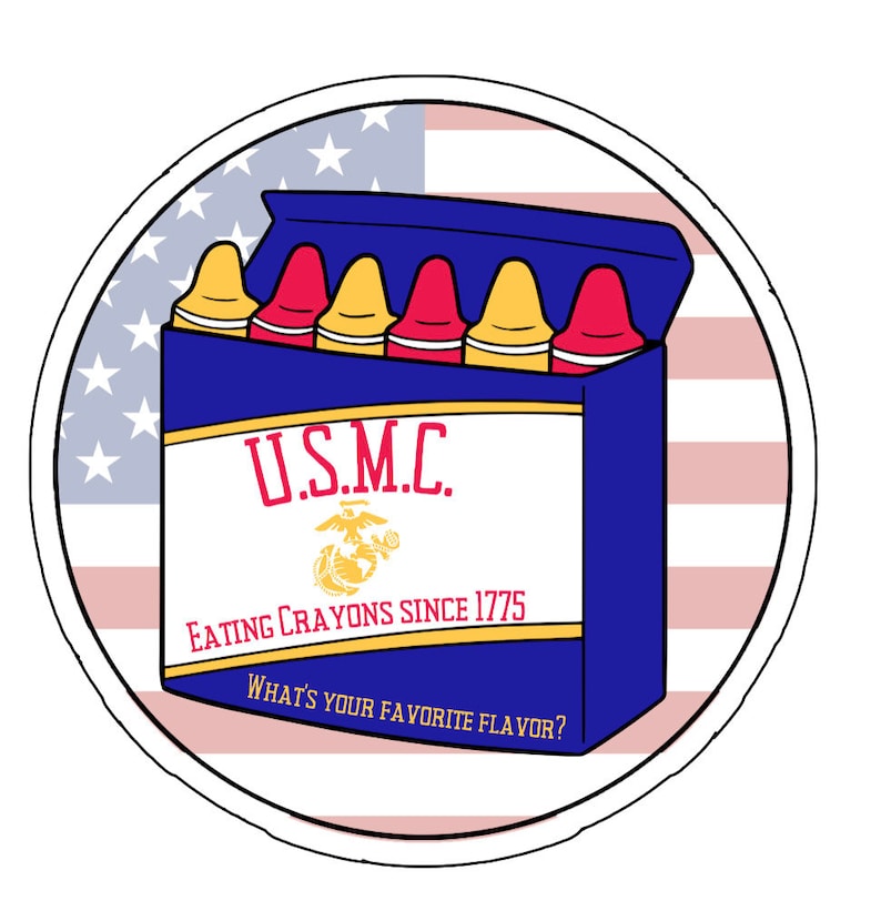 USMC Crayon Eater Sticker - Etsy