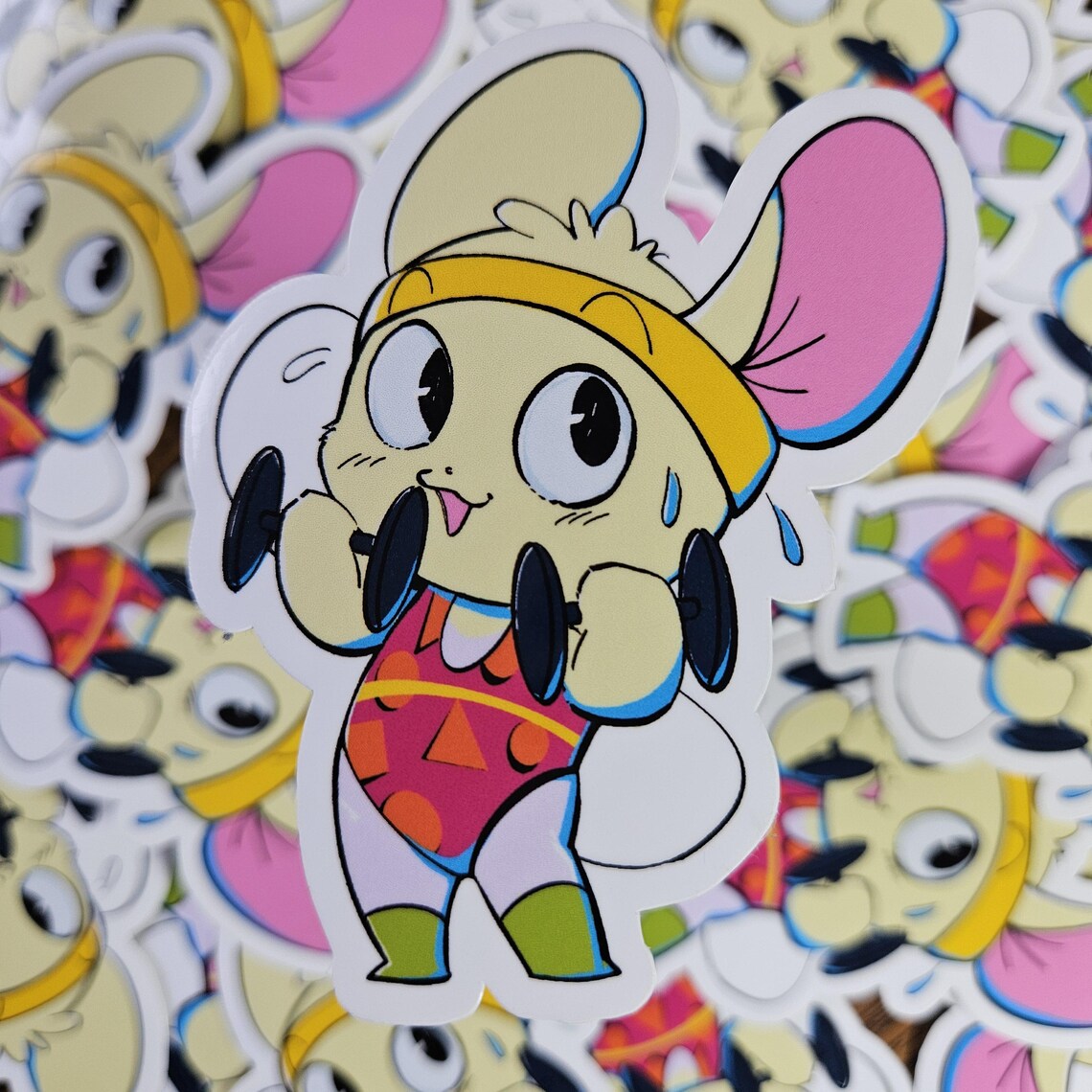 90s Workout Mouse Sticker – Cute Retro Fitness Motivation for Water ...