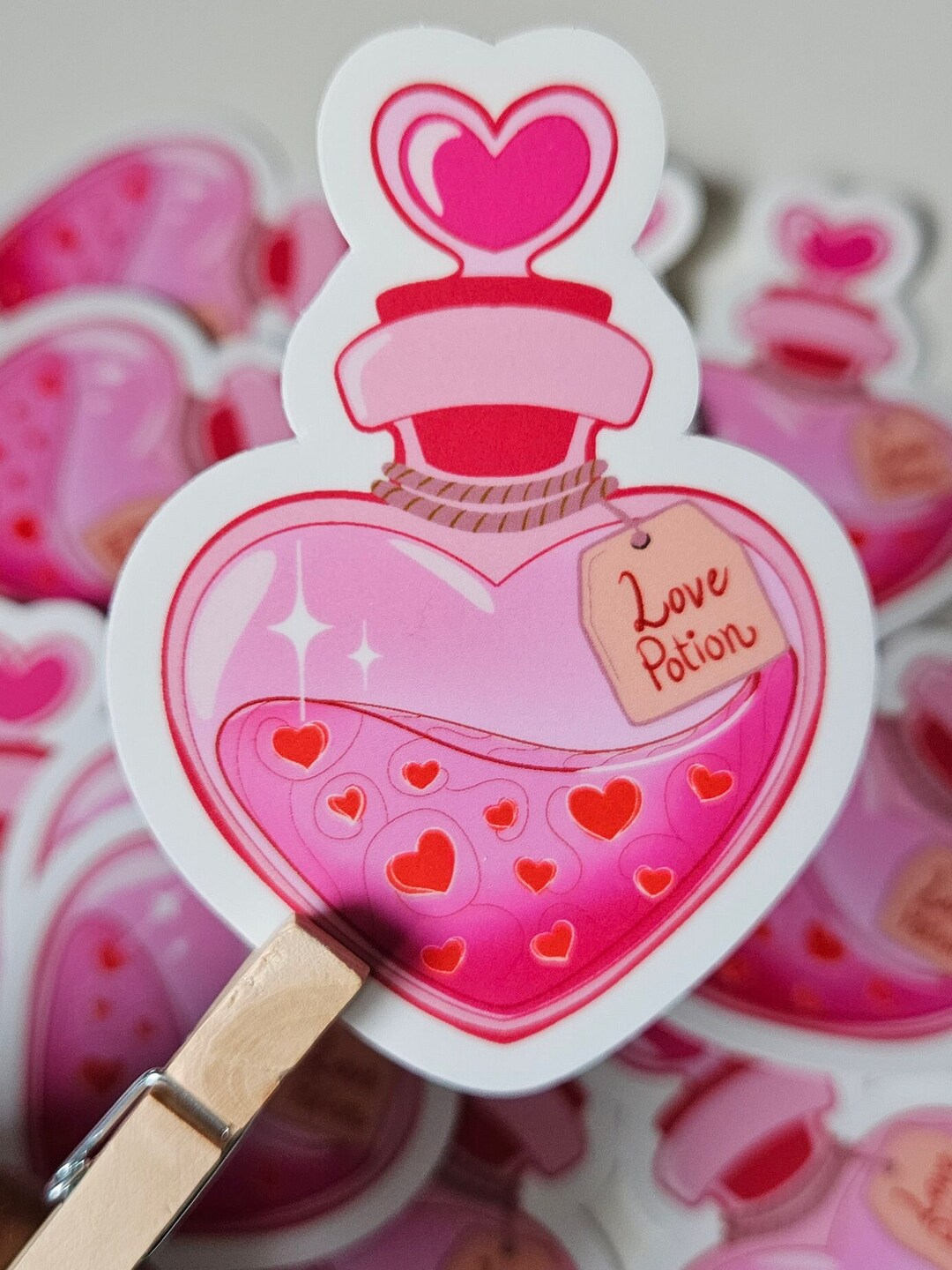 Love Potion Sticker - Heart-shaped Vinyl, Fantasy, Video Game Magic ...