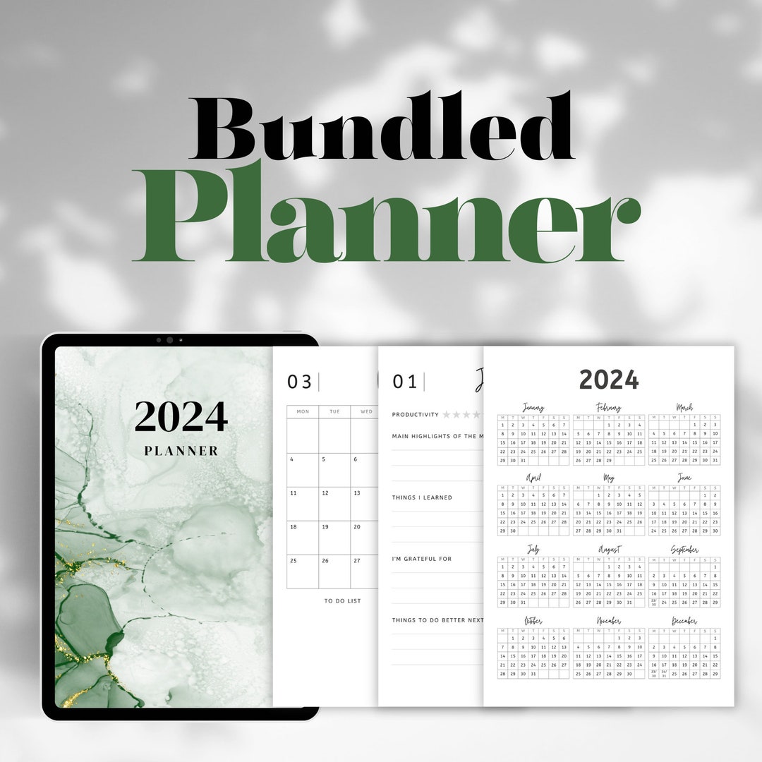 Printable Bundled Planner 2024 Planner iPad Planner Minimalist Planner ...