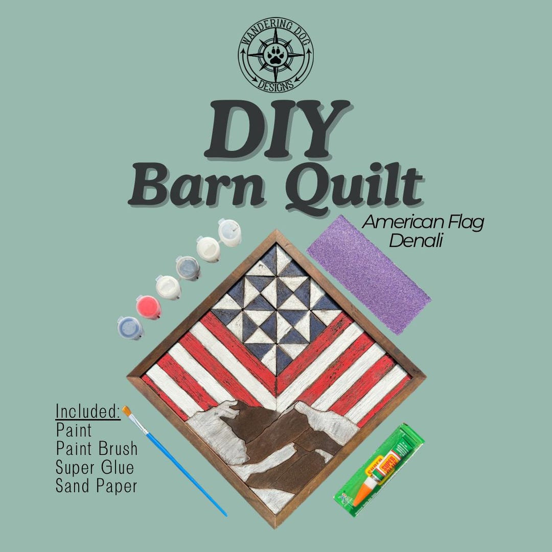 DIY Barn Quilt “american Flag Denali” - Etsy