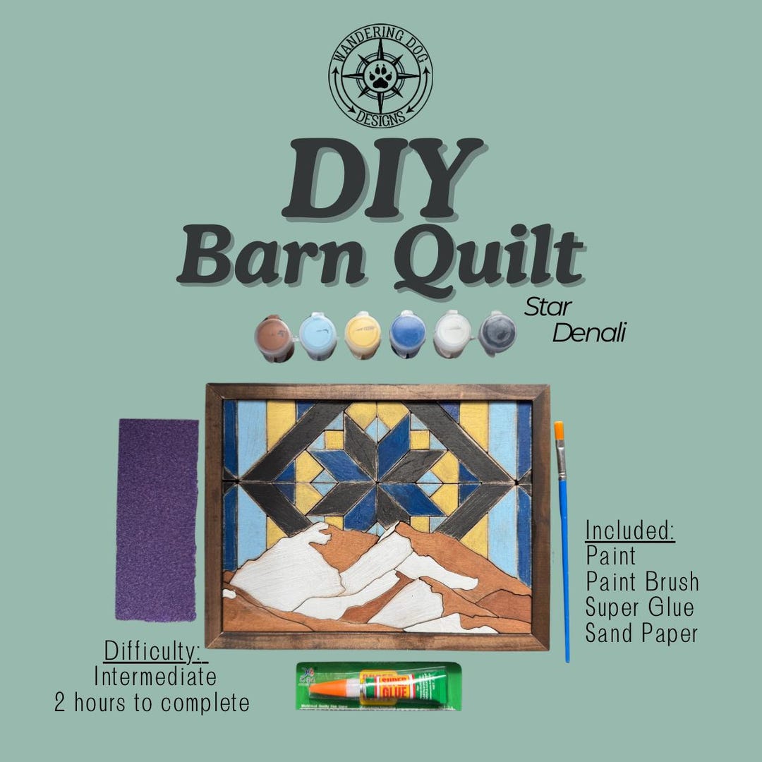 DIY Paintable Puzzle Barn Quilt Kit (star Denali) - Etsy