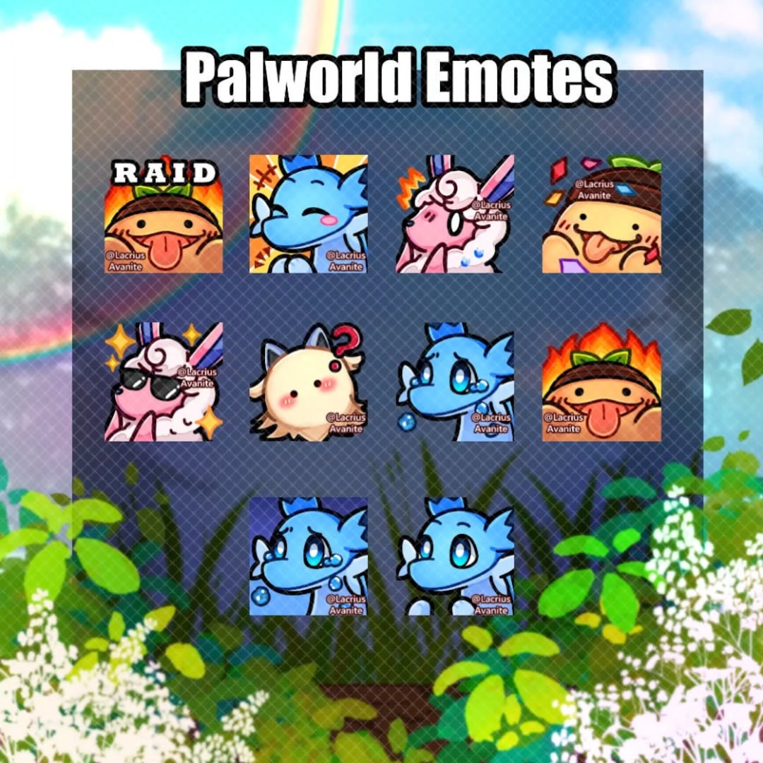 Palworld Emotes | Twitch Discord Youtube Streaming Assets | Cute Kawaii ...