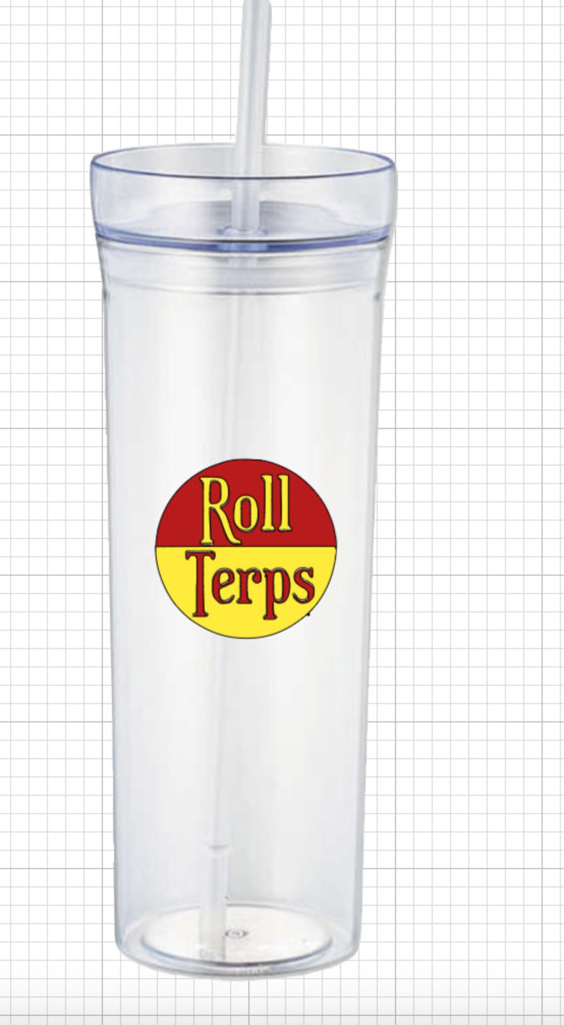 18.5 Ounce Clear Plastic Bottle With Straw University of Maryland Terps ...