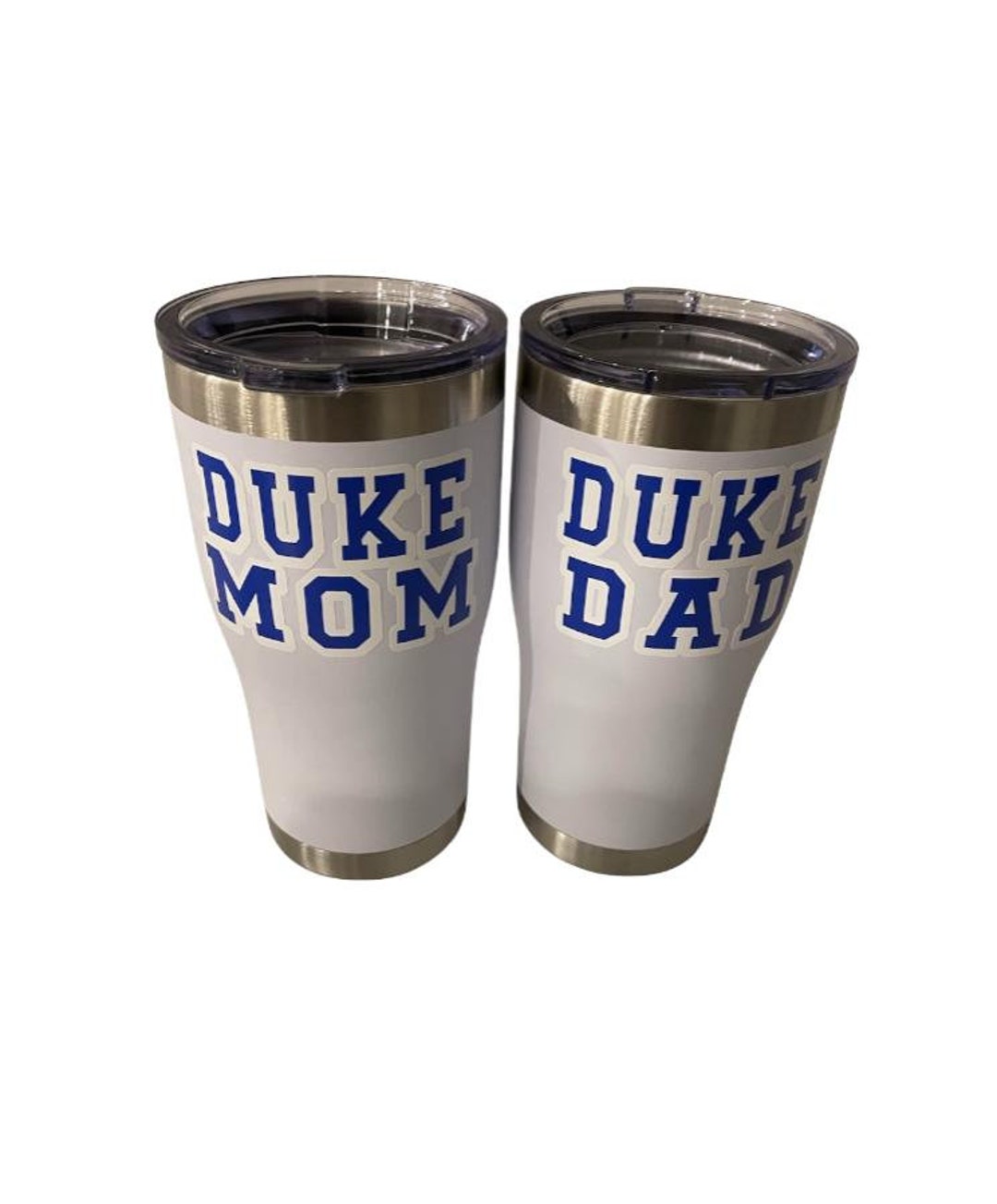 20 Ounce White Duke Mom & Duke Dad Stainless Steel Tumbler Set ANY ...