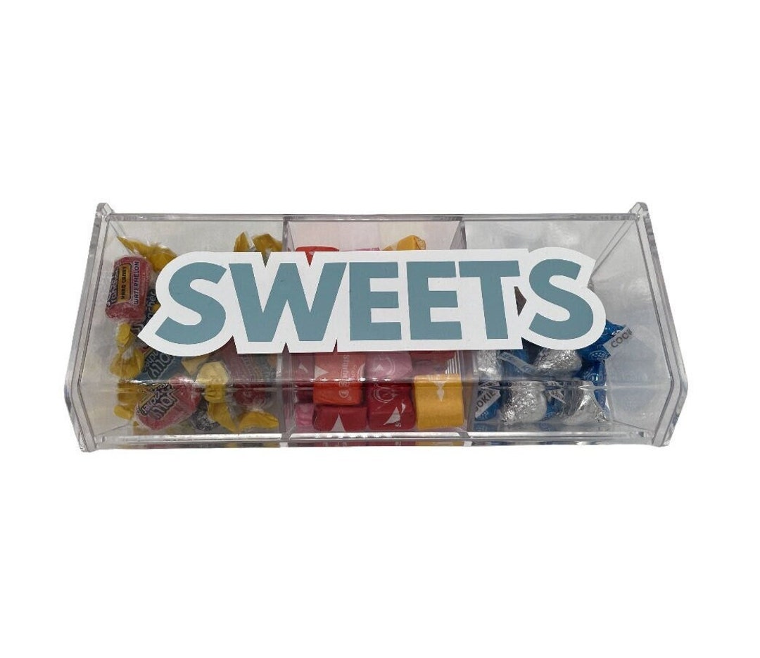 Acrylic 3 Compartment SWEETS Box candy Not Included - Etsy