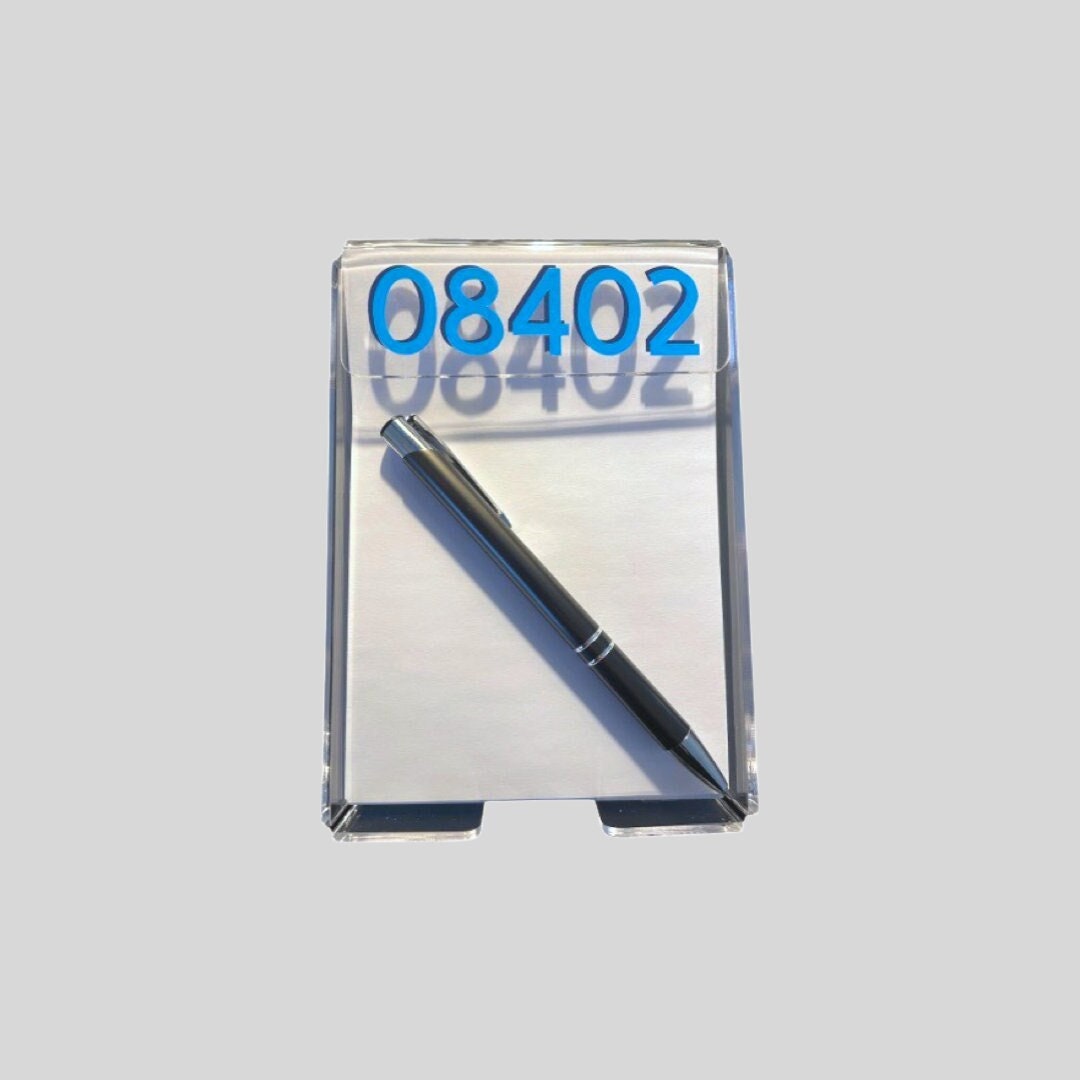 Customizable Clear Acrylic Memo Holder paper Included Zip Code - Etsy