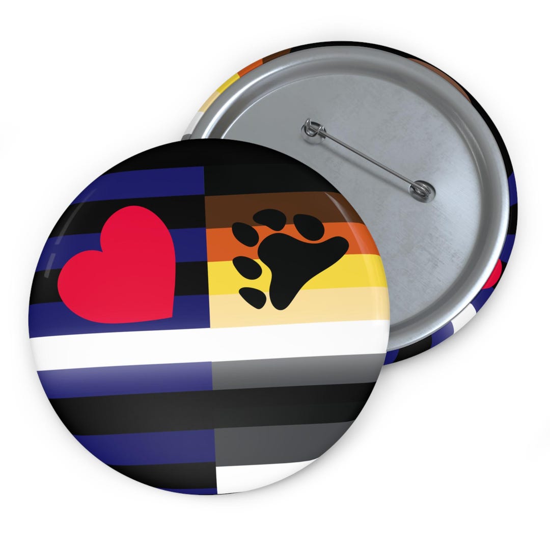 BDSM Leather Pride X Bear Pride Flag Button Badge - Etsy
