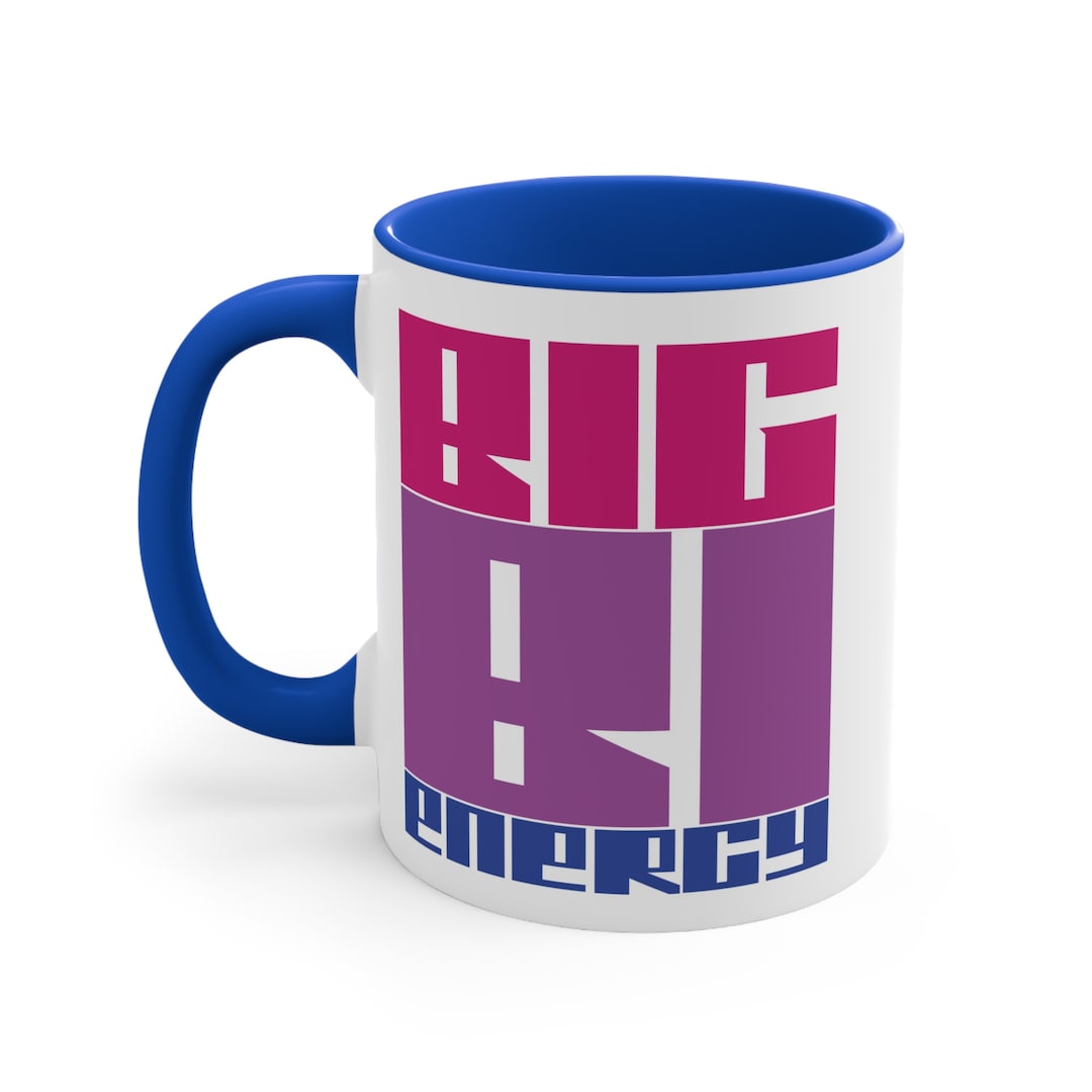 Big Bi Energy Bi Pride Flag Colours Accent Mug - Etsy