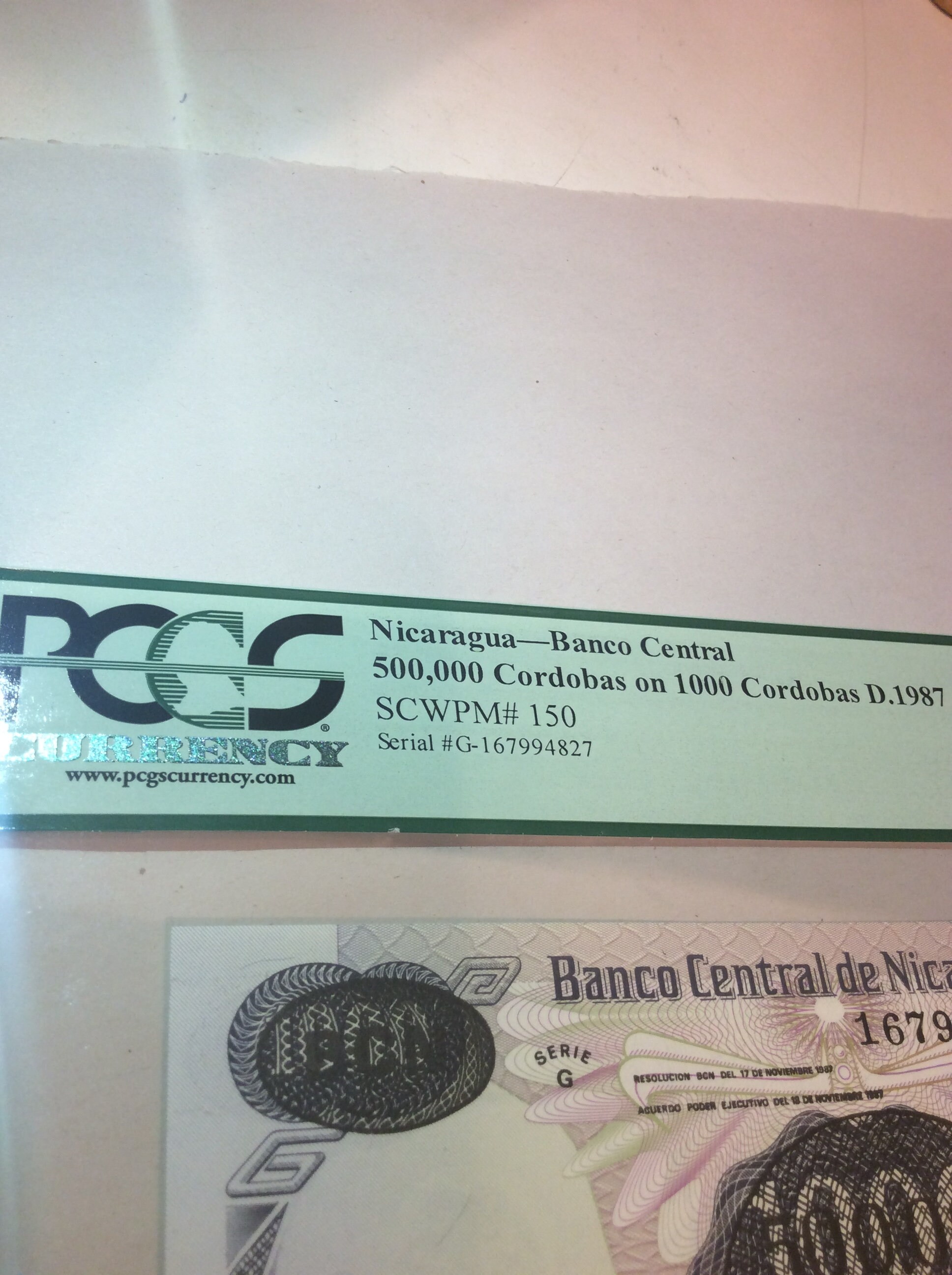 Rare PCGS Error Two Denominations Printed on Same Note- 500,000 on Top ...