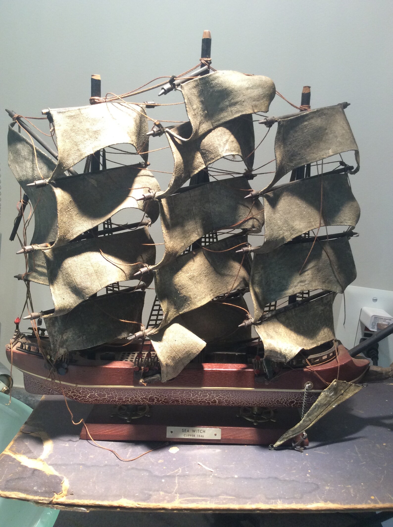Rare Old Shipwrecked Ship 1846 Sea Witch Clipper Model Miniature Ship ...