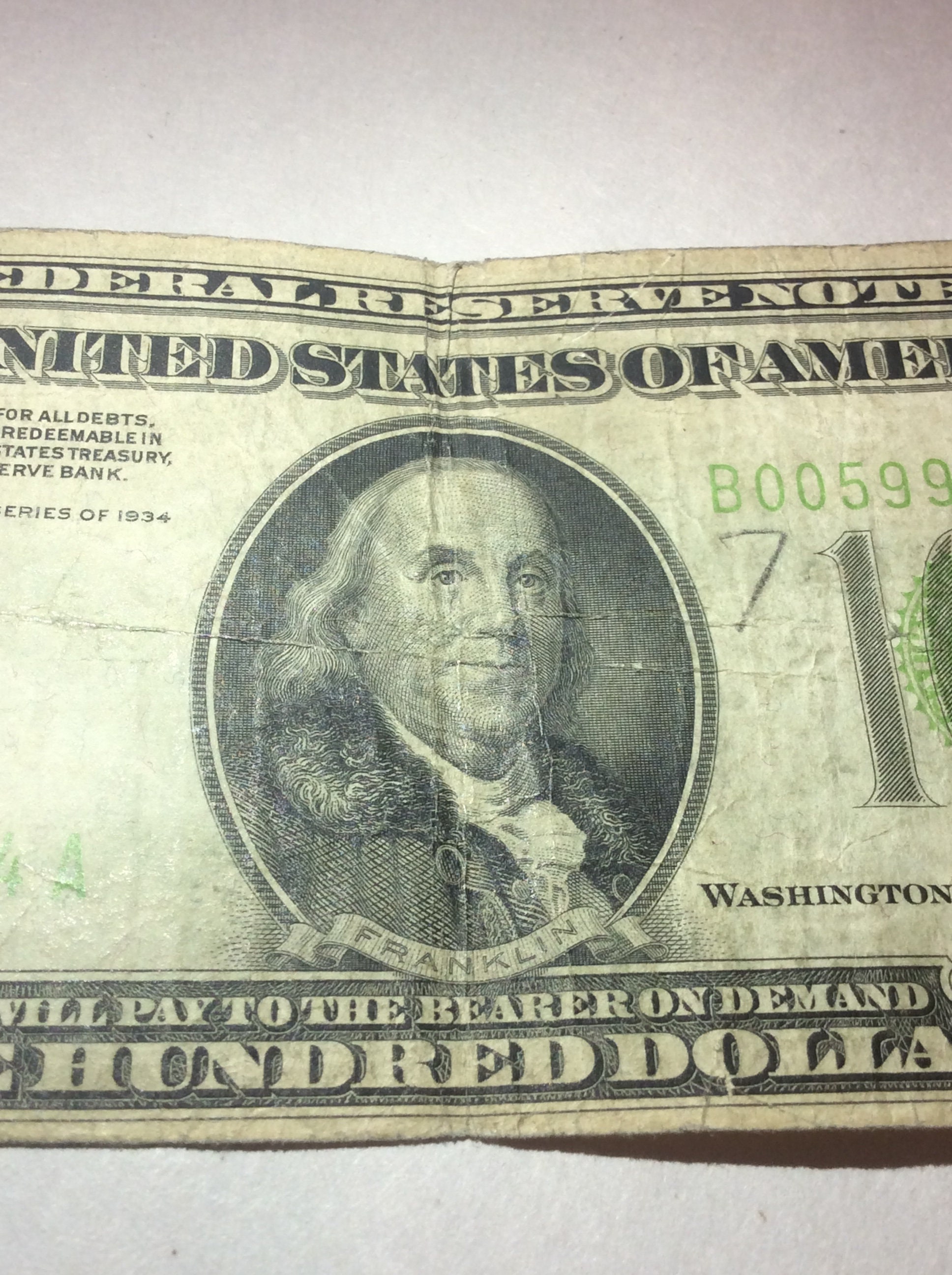 Rare Light Green Treasury Seal and Serial Numbers Scarce Variety Old ...