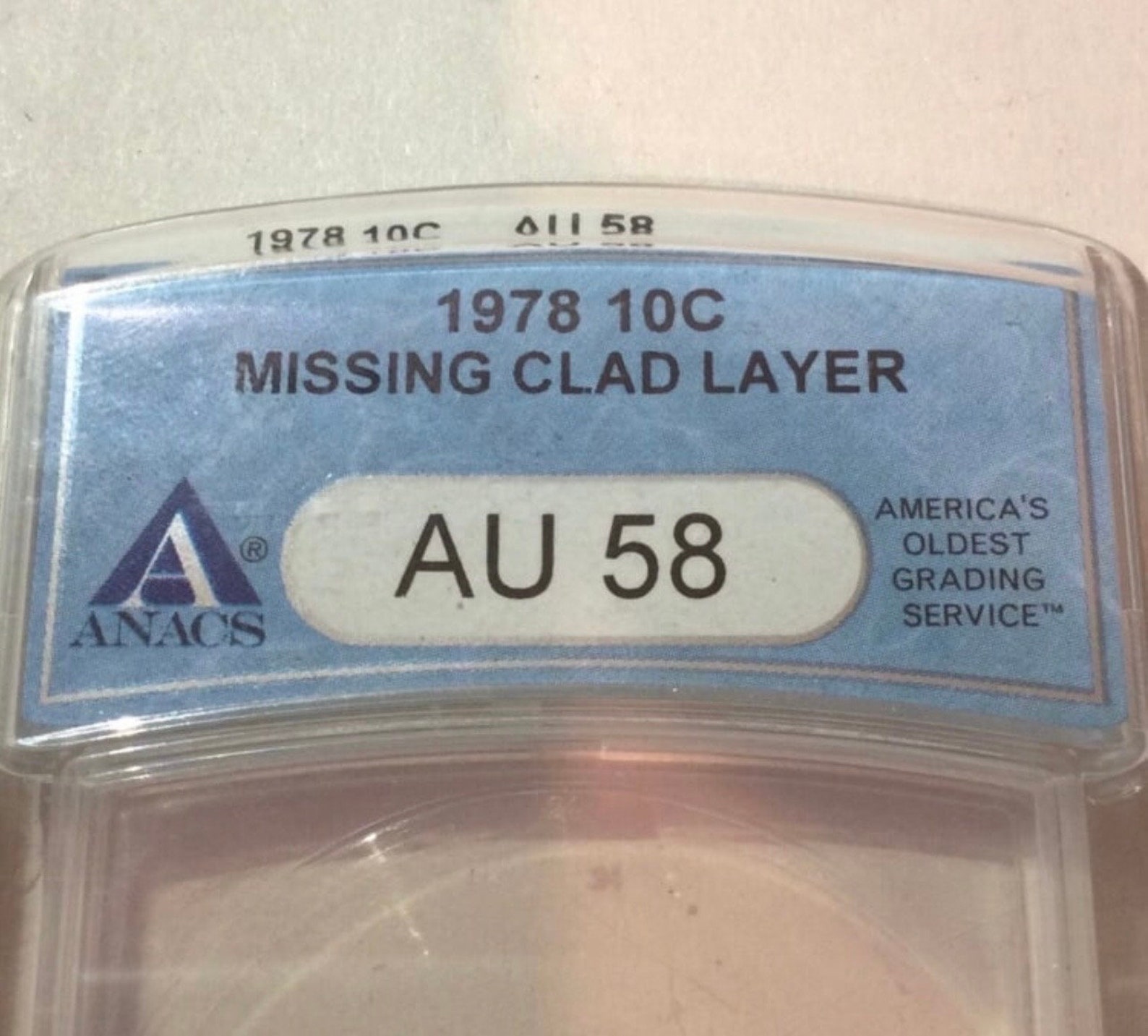 Rare Copper Color Dime NO Clad Layer ANACS Error Coin- Error Dime With ...
