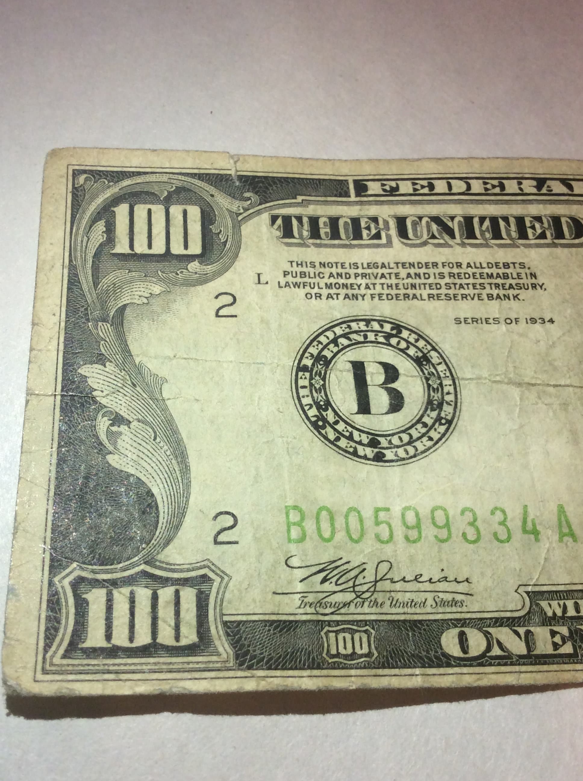 Rare Light Green Treasury Seal and Serial Numbers Scarce Variety Old ...