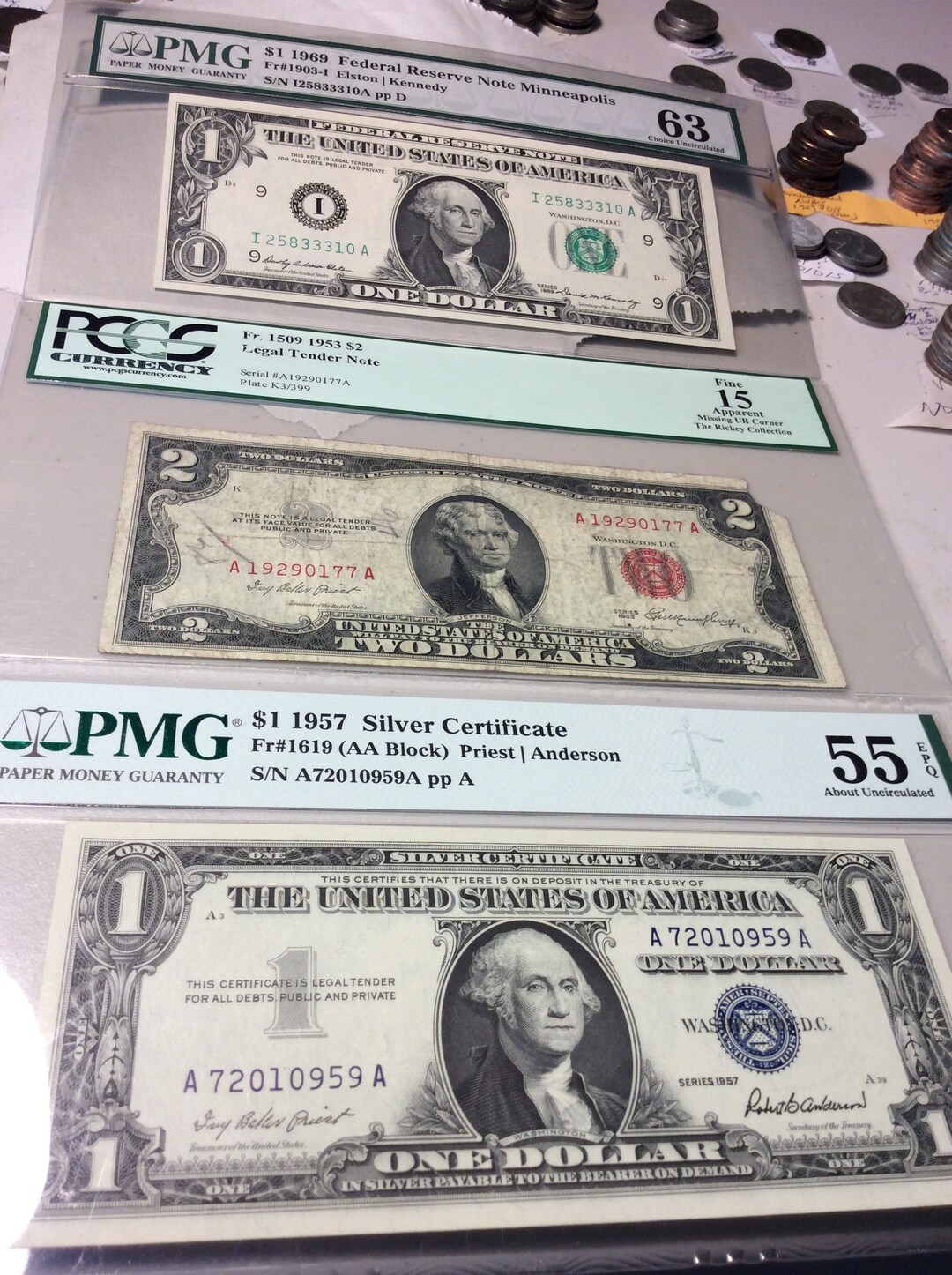 Valuable Collection of Three Old 1950s to 1960s PMG & PCGS Graded Old ...