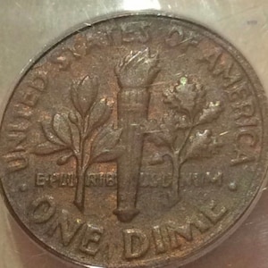 Rare Copper Color Dime NO Clad Layer ANACS Error Coin- Error Dime With ...