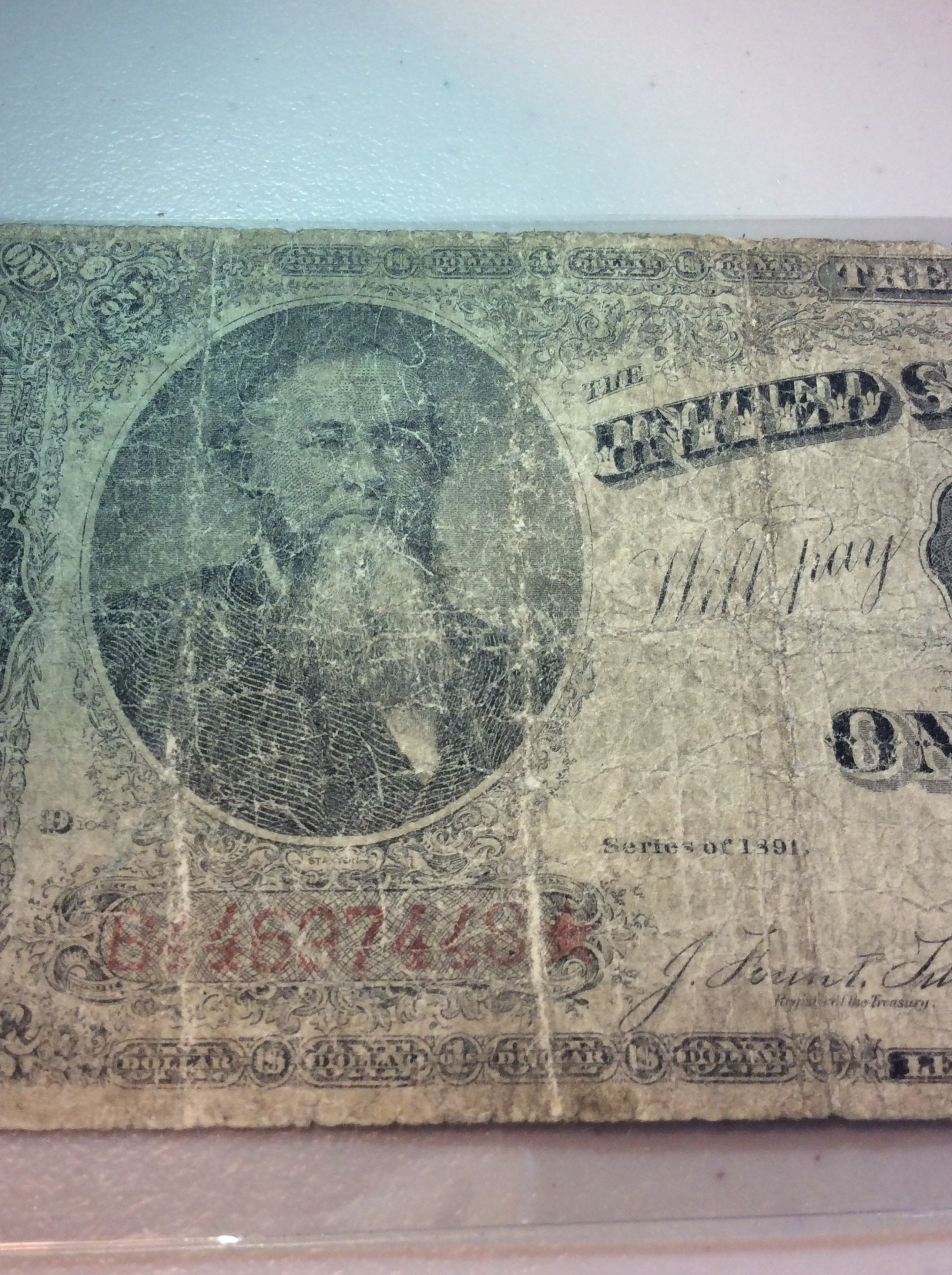 Rare Star Note 1891 One Dollar in Gold Coin Treasury Note Extremely ...