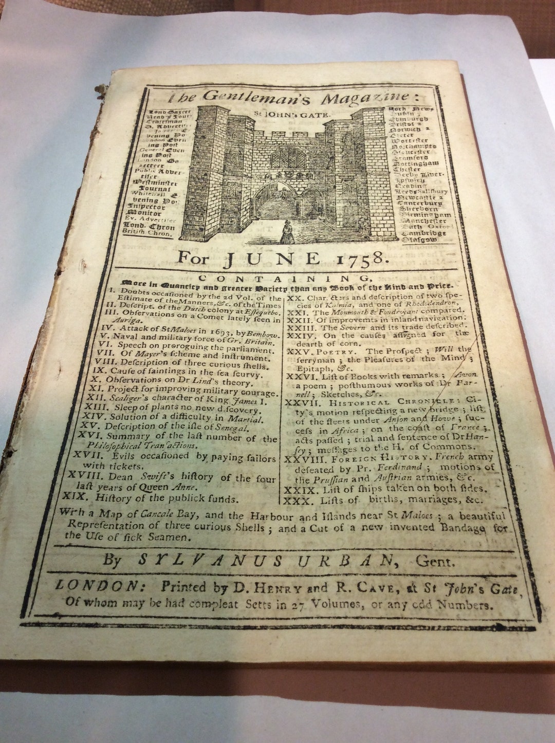 Rare Genuine June 1758 Colonial Magazine- Shows Early Colonial Life ...