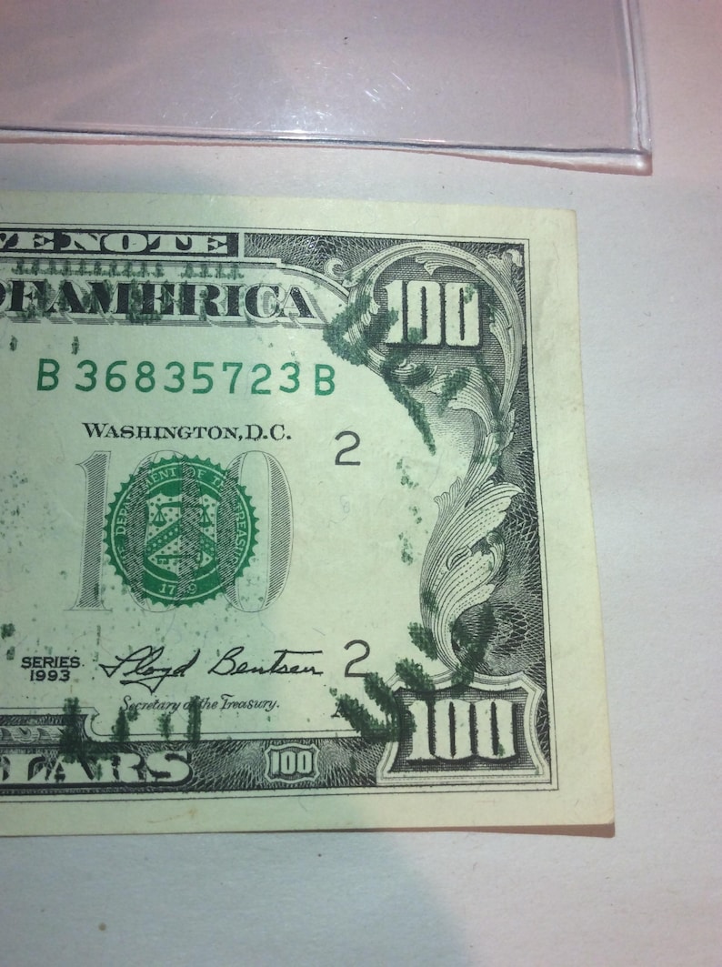 One of A Kind Back Design on Front of Note- Old 1993 Hundred 100 ...