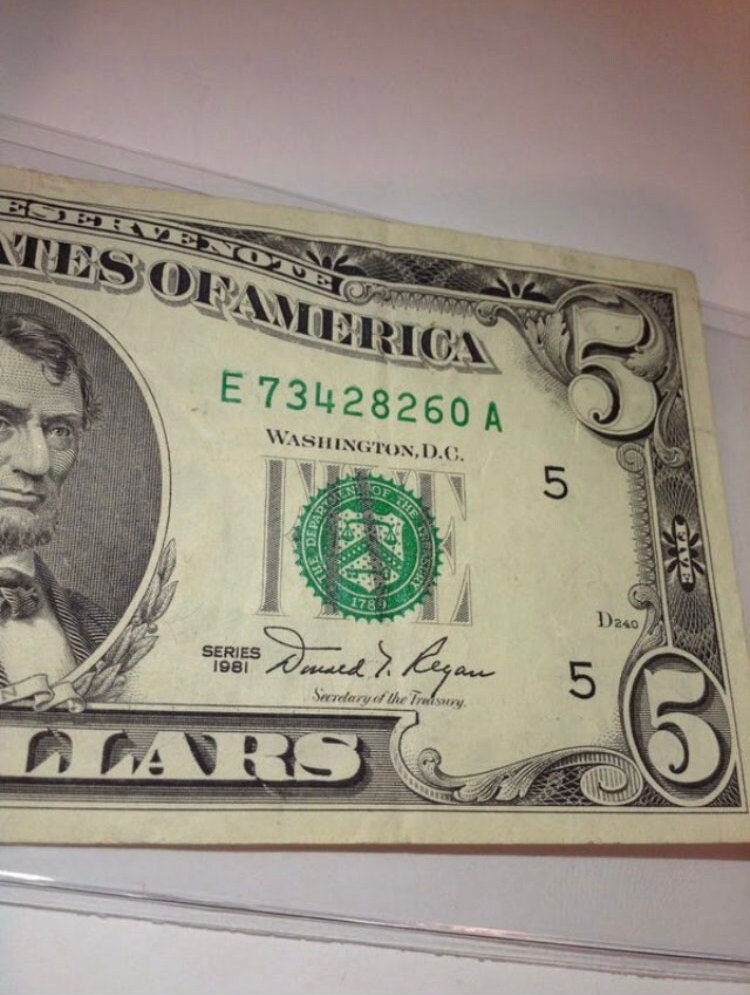 Rare Error Back Side on Front of Bill- Offset Printing Error on Early ...