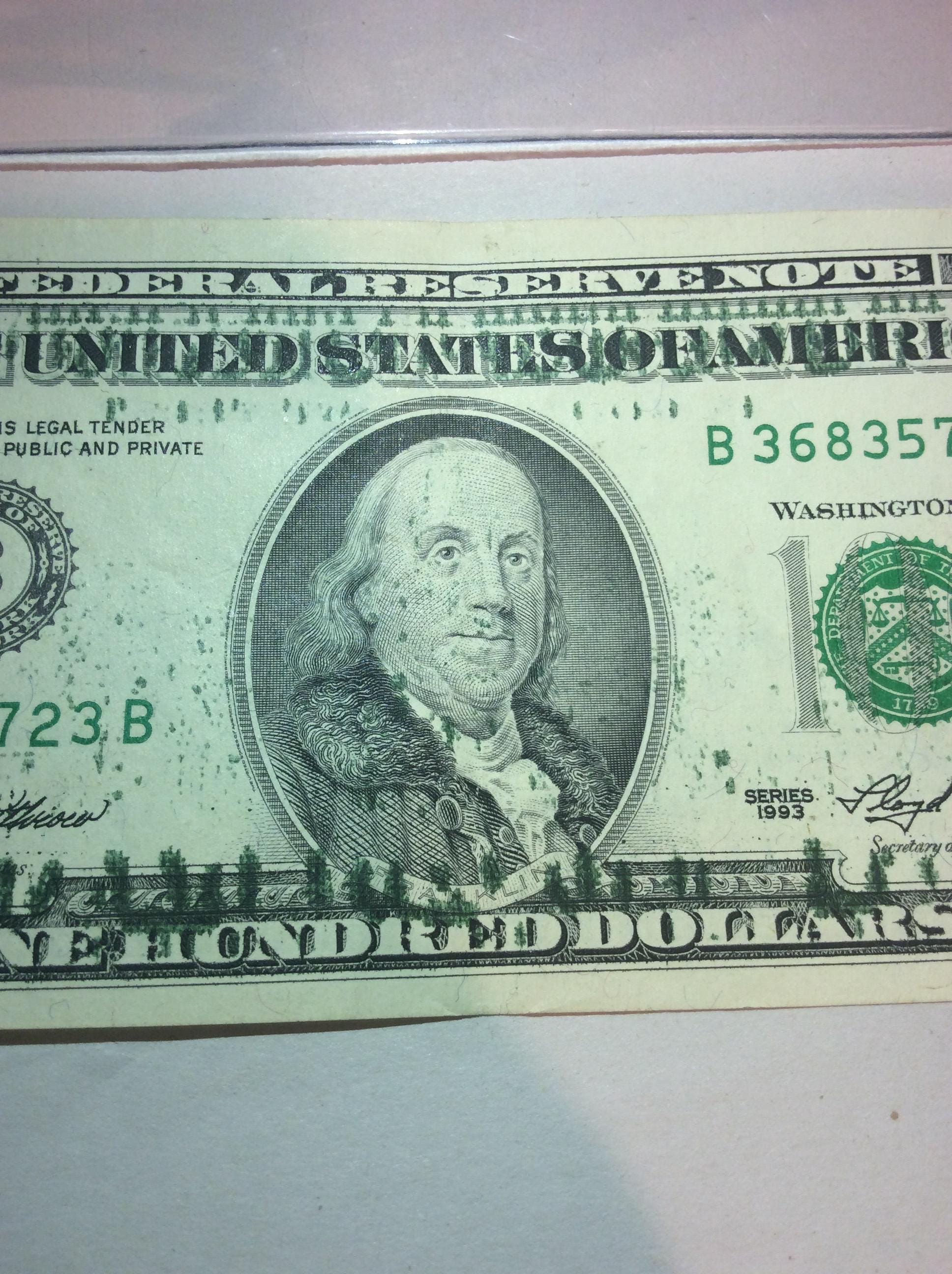 One of A Kind Back Design on Front of Note- Old 1993 Hundred 100 ...