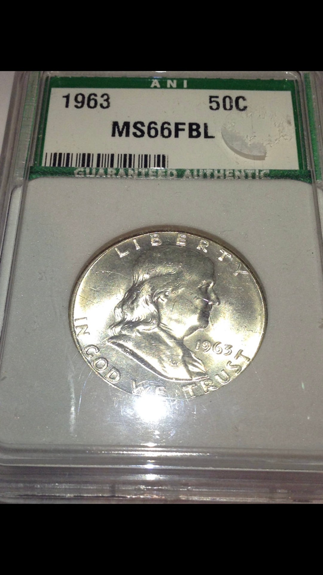 Valuable MS66 FBL Full Bell Lines 1963 Silver Franklin Half Dollar ...