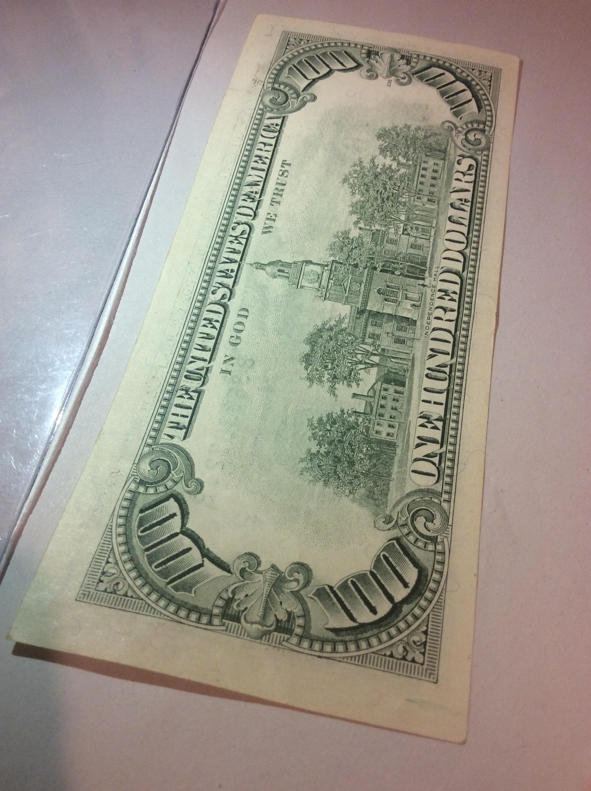 One of A Kind Back Design on Front of Note- Old 1993 Hundred 100 ...