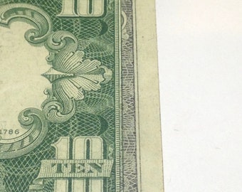 Rare Offset Printing Error 1950 10 Dollars Bill- Front Design on the ...