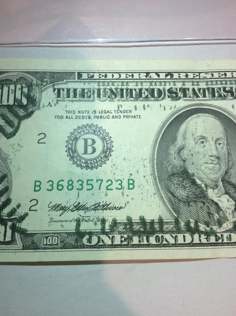 One of A Kind Back Design on Front of Note- Old 1993 Hundred 100 ...