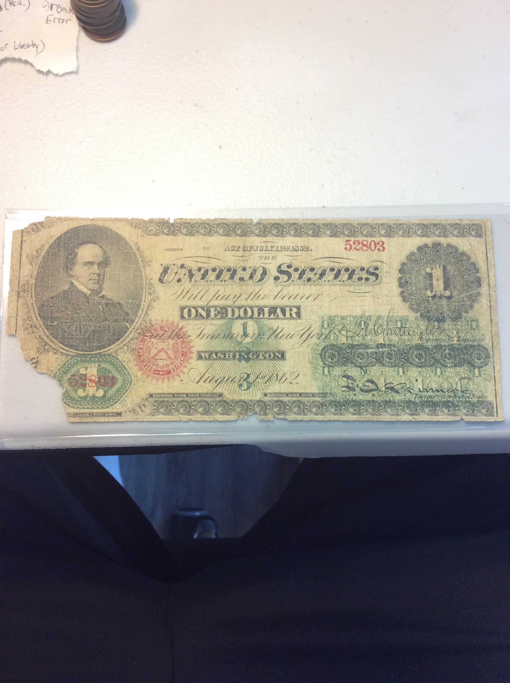 Rare 1862 1 Dollar Legal Tender Dollar Note- First United States 1 ...
