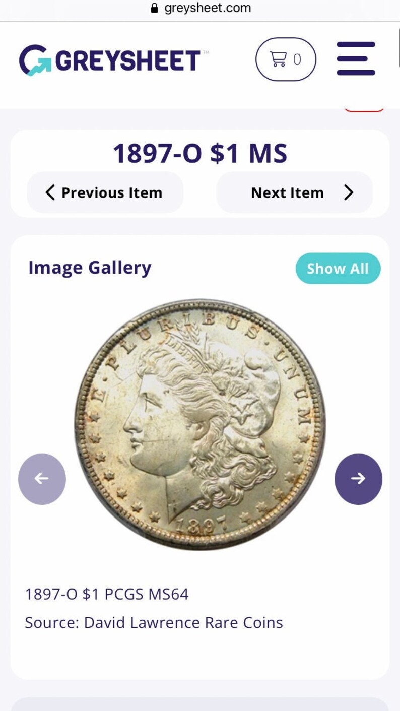 Mint State Key-date 1897O Silver Morgan Dollar- Rare to Find in High ...