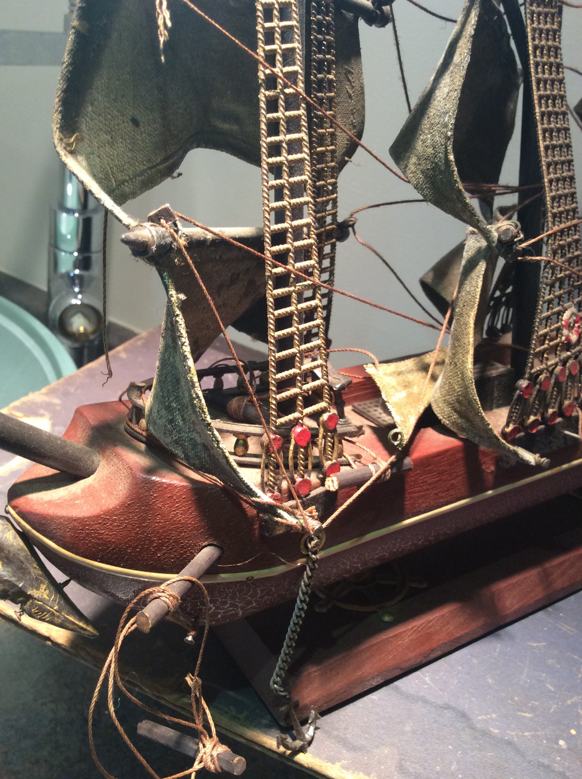 Rare Old Shipwrecked Ship 1846 Sea Witch Clipper Model Miniature Ship ...
