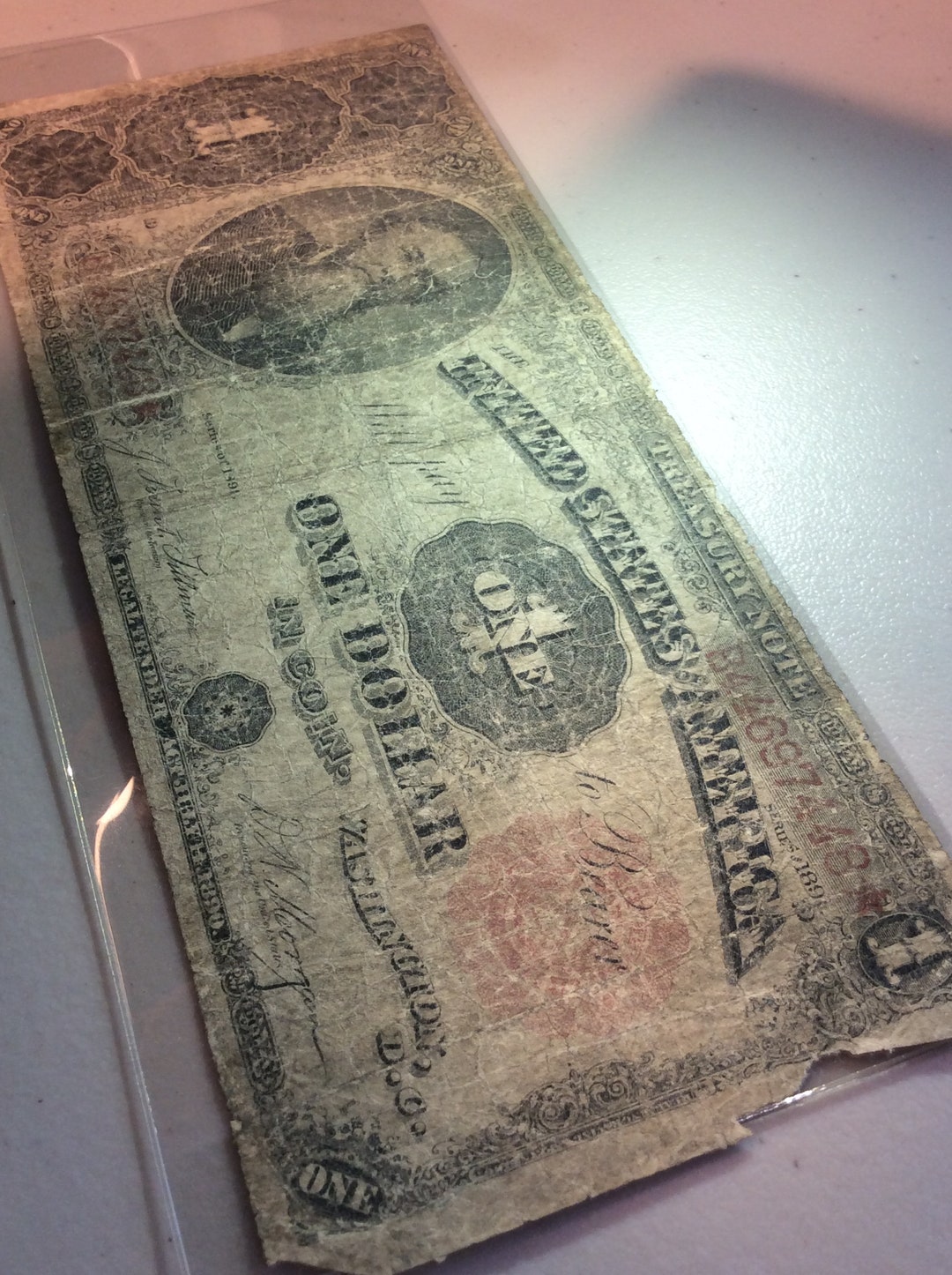 Rare Star Note 1891 One Dollar in Gold Coin Treasury Note- Extremely ...