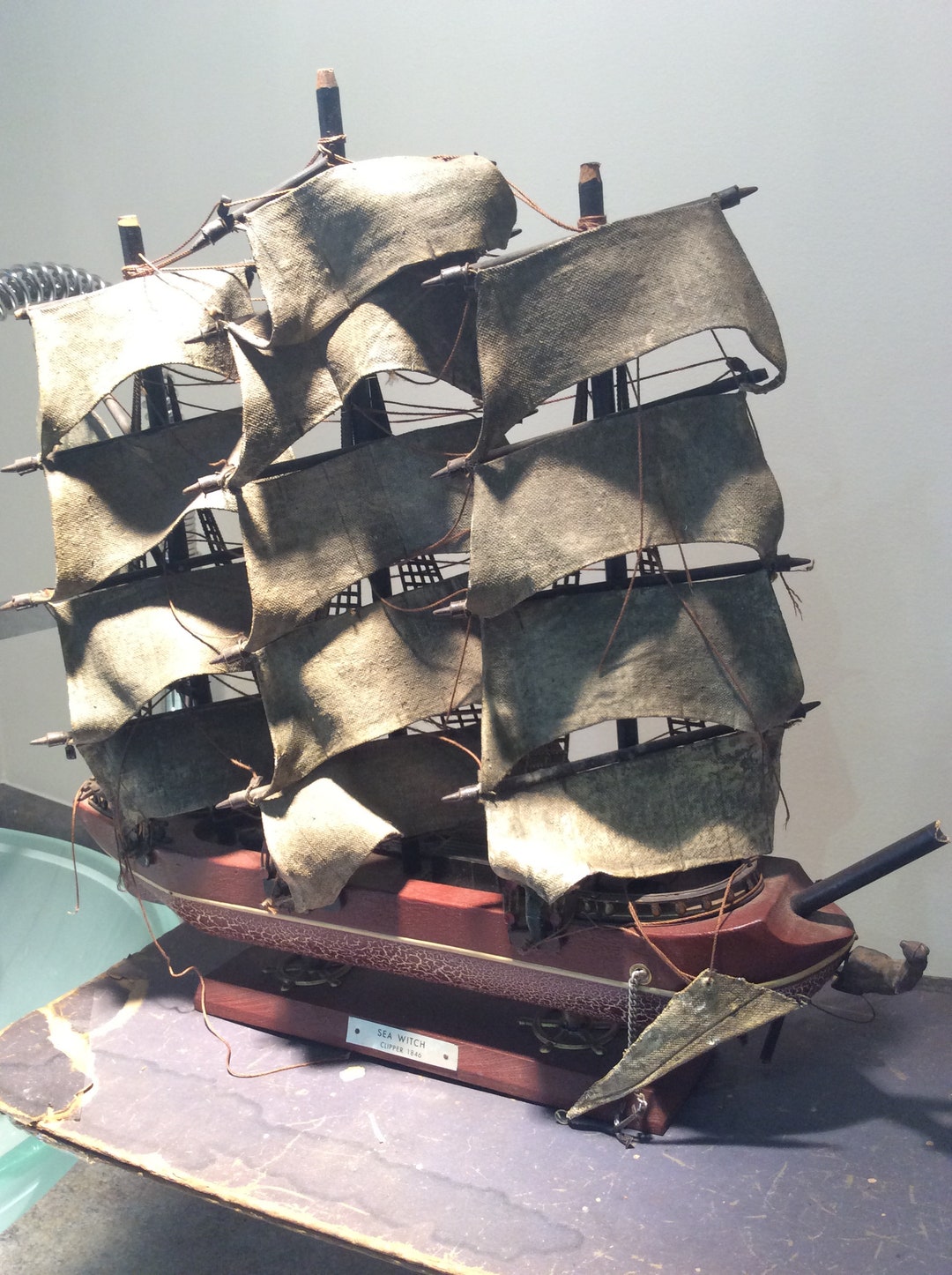 Rare Old Shipwrecked Ship 1846 Sea Witch Clipper Model Miniature Ship ...