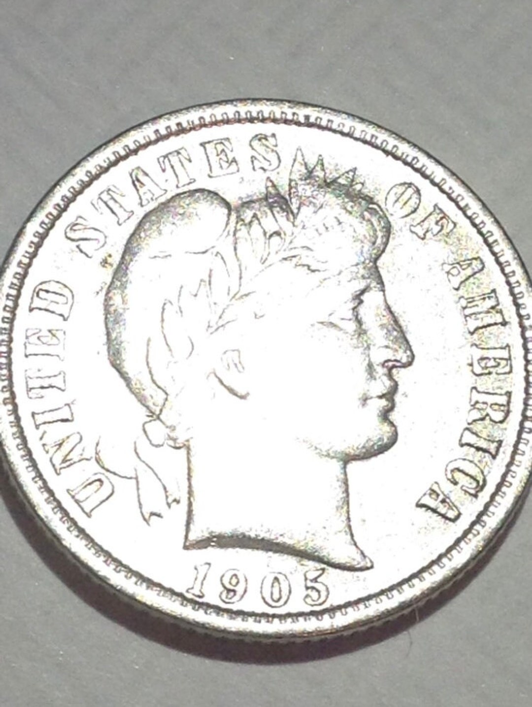 Mint State 1905 Barber Dime Gorgeous Bright White Lusterous Coin- With ...