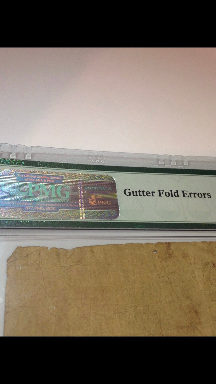 Rare Gutter Fold Error Early 1862 One Dollar Virginia Treasury Note- PMG Graded Fine 15- Crazy ...