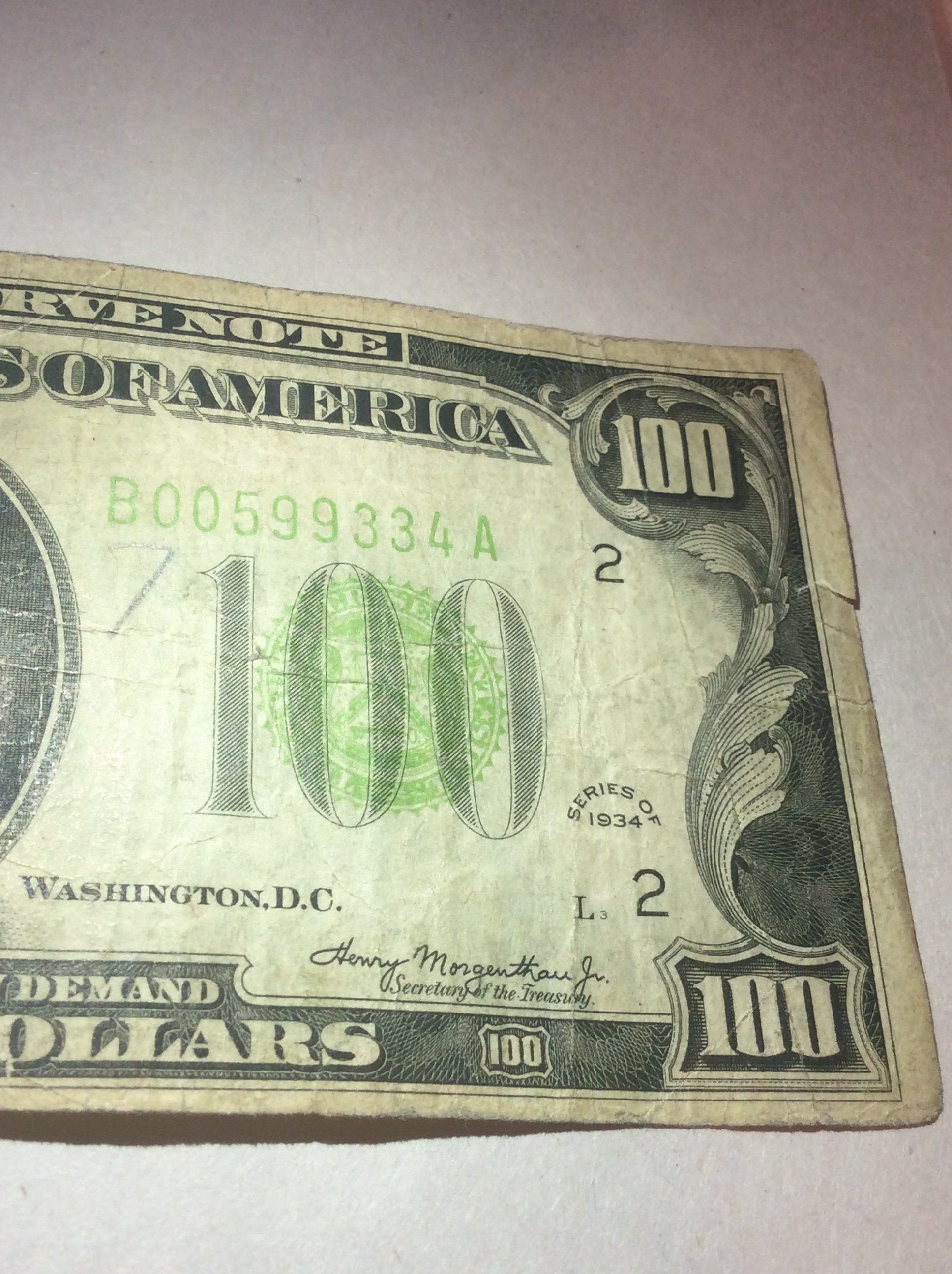 Rare Light Green Treasury Seal and Serial Numbers Scarce Variety Old ...