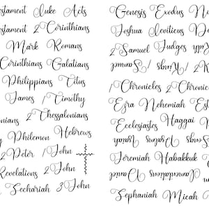 Clear Calligraphy Bible Book Title Stickers - All 66 Books - Etsy