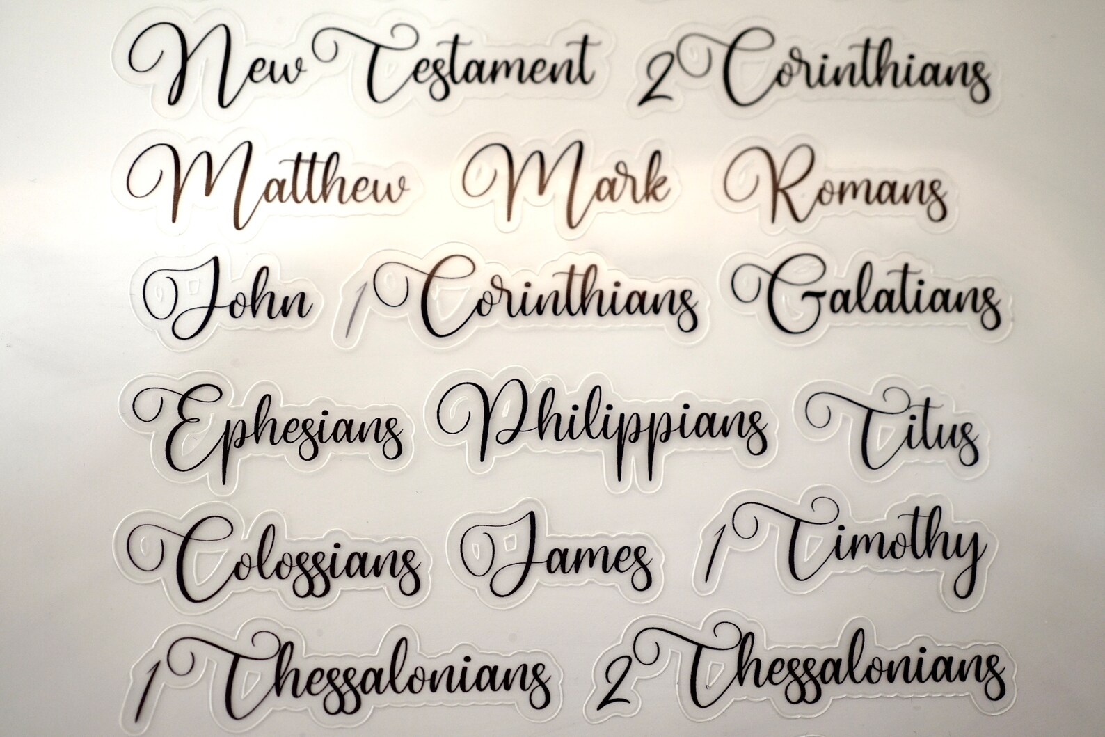 Clear Calligraphy Bible Book Title Stickers - All 66 Books - Etsy