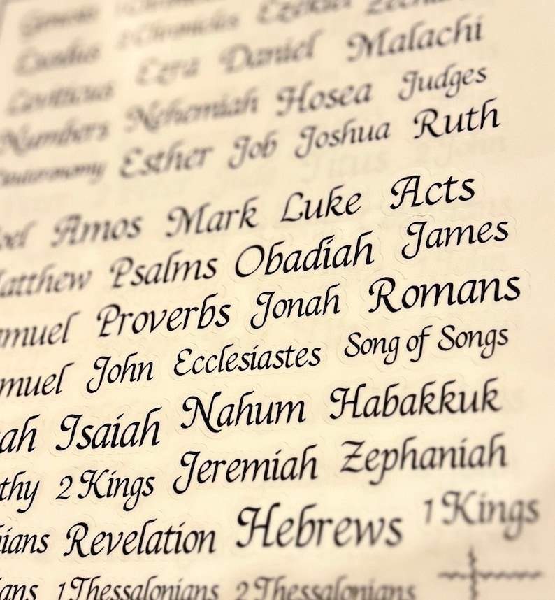 Catholic Bible Book Name Stickers – Clear, 73 Titles - Etsy