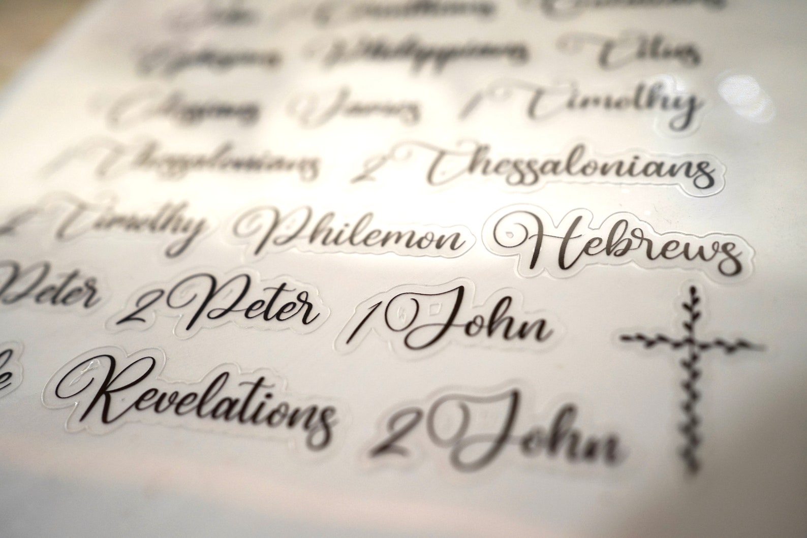 Clear Calligraphy Bible Book Title Stickers - All 66 Books - Etsy