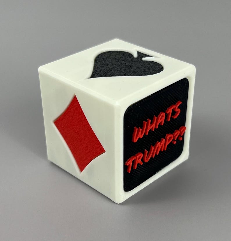 Euchre Trump Cube, What's Trump Suit Marker, Trump Dice, Unique Gift ...