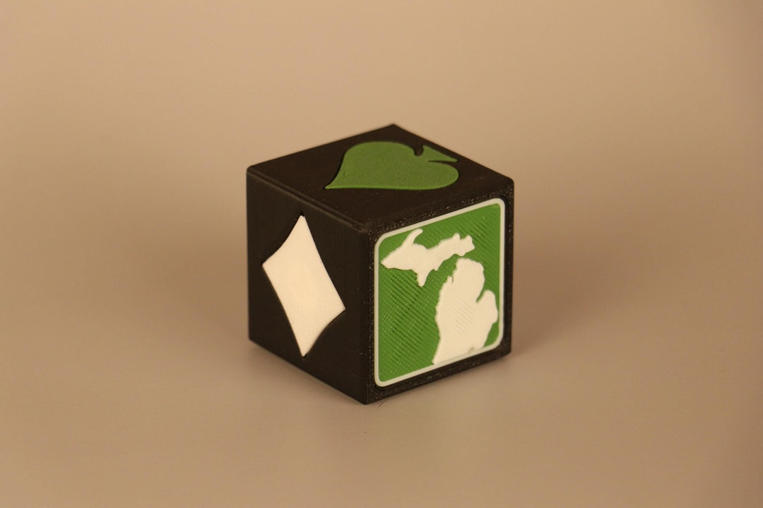 Michigan State Euchre Trump Cube Green and White, Trump Marker, Trump ...