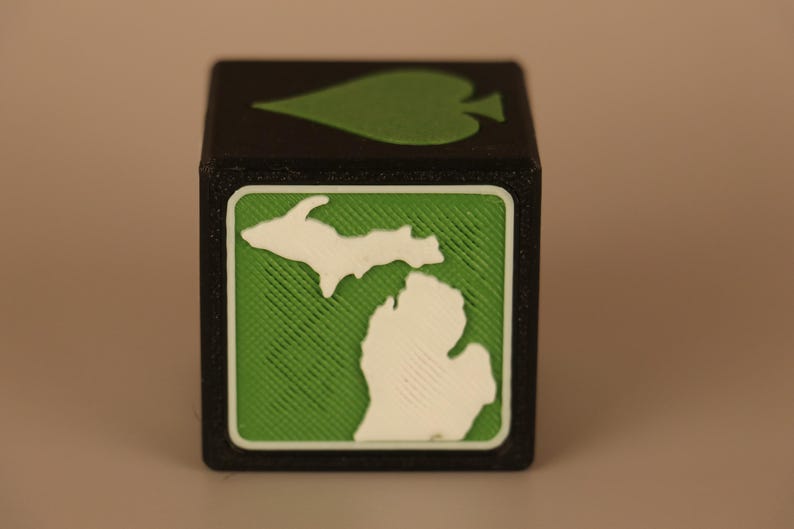 Michigan State Euchre Trump Cube Green and White, Trump Marker, Trump ...