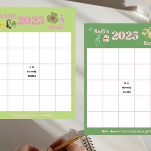 2025 Bingo Card Template - Editable Canva Digital Download | Four-leaf ...