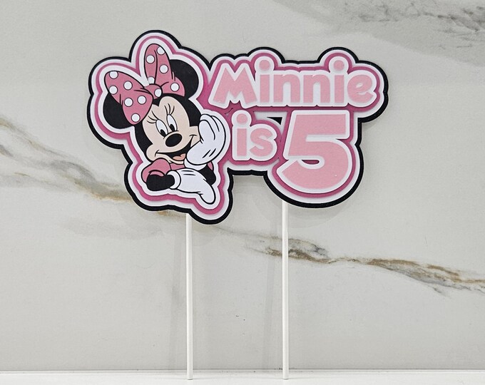 Minnie Mouse Cake Topper Minnie Mouse Birthday Minnie Mouse Topper 3D ...